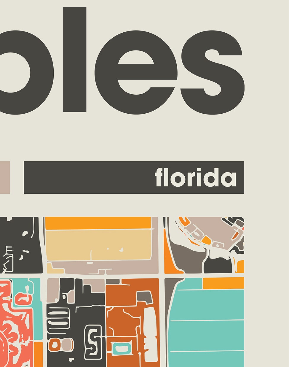 Naples Colorful Map, City of Naples Map, Naples Minimalist Map, Naples ...