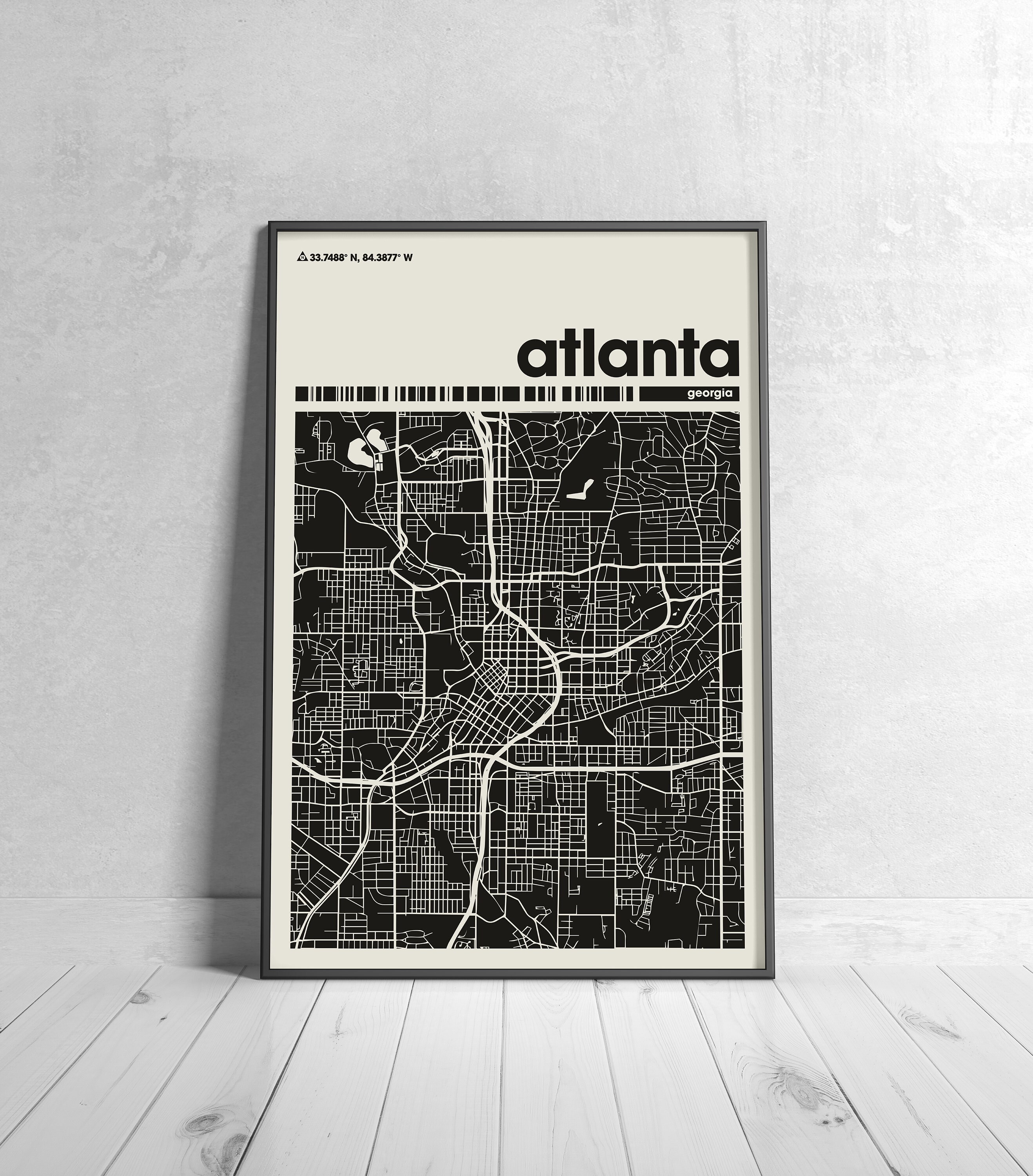 Atlanta Colorful Map, City of Atlanta Map, Atlanta Minimalist Map ...