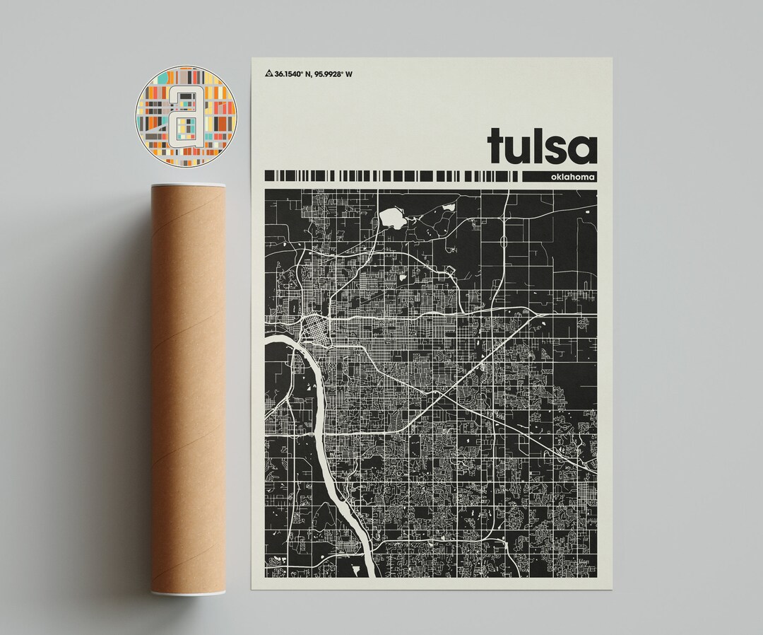 Minimalist Tulsa City Map Art Print: Modern Home Decor - Etsy
