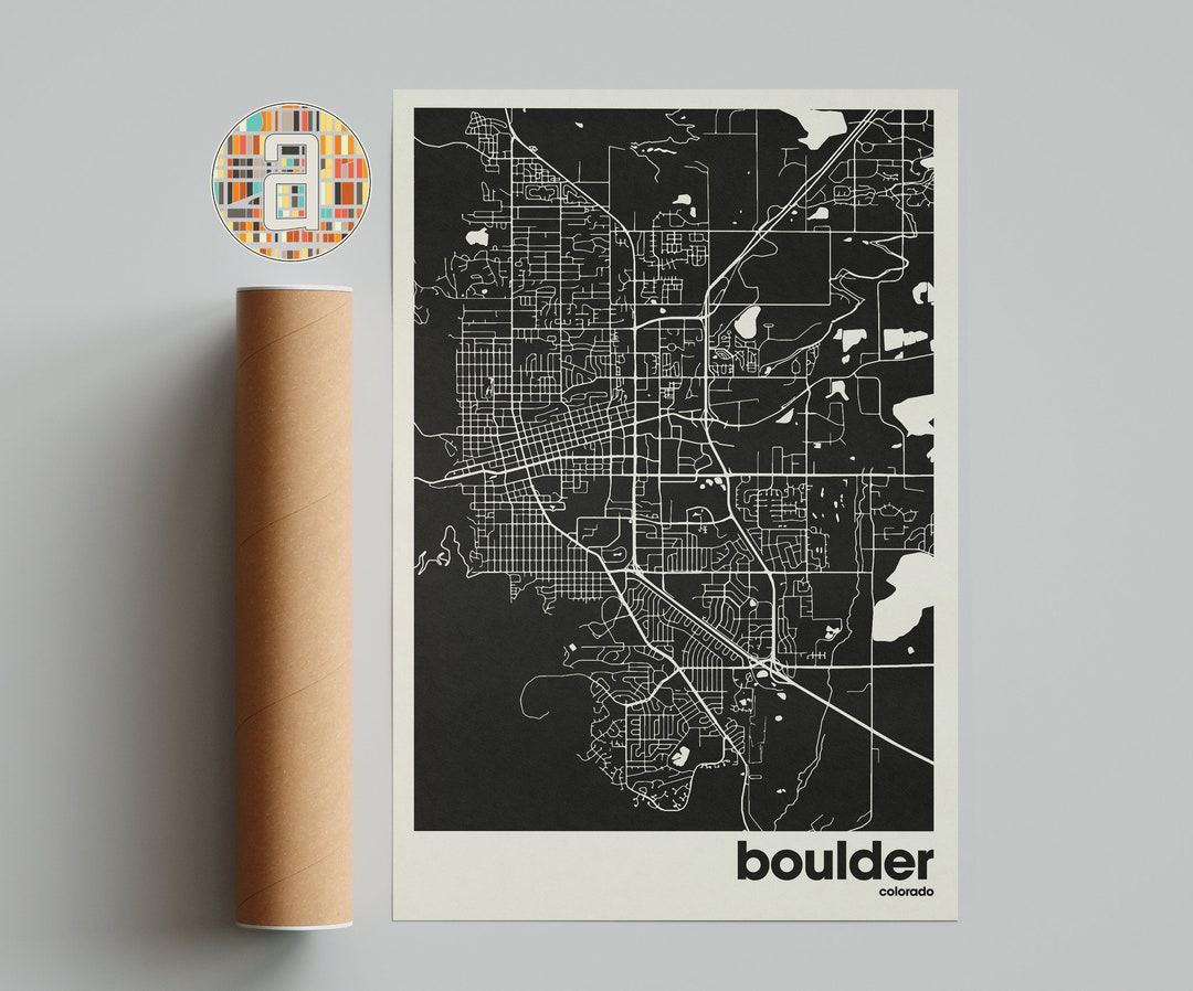 Boulder Map Boulder Map Print Minimalist Map Colorado Print Minimalist ...