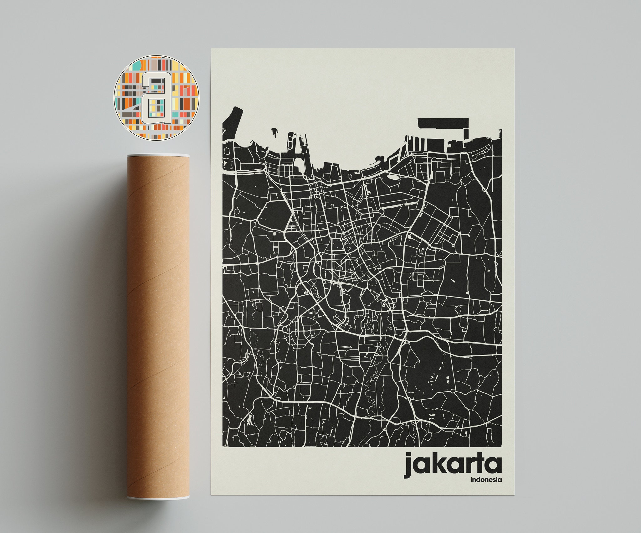 Mapa de Yakarta Impresión de mapas de Yakarta Mapa - Etsy México