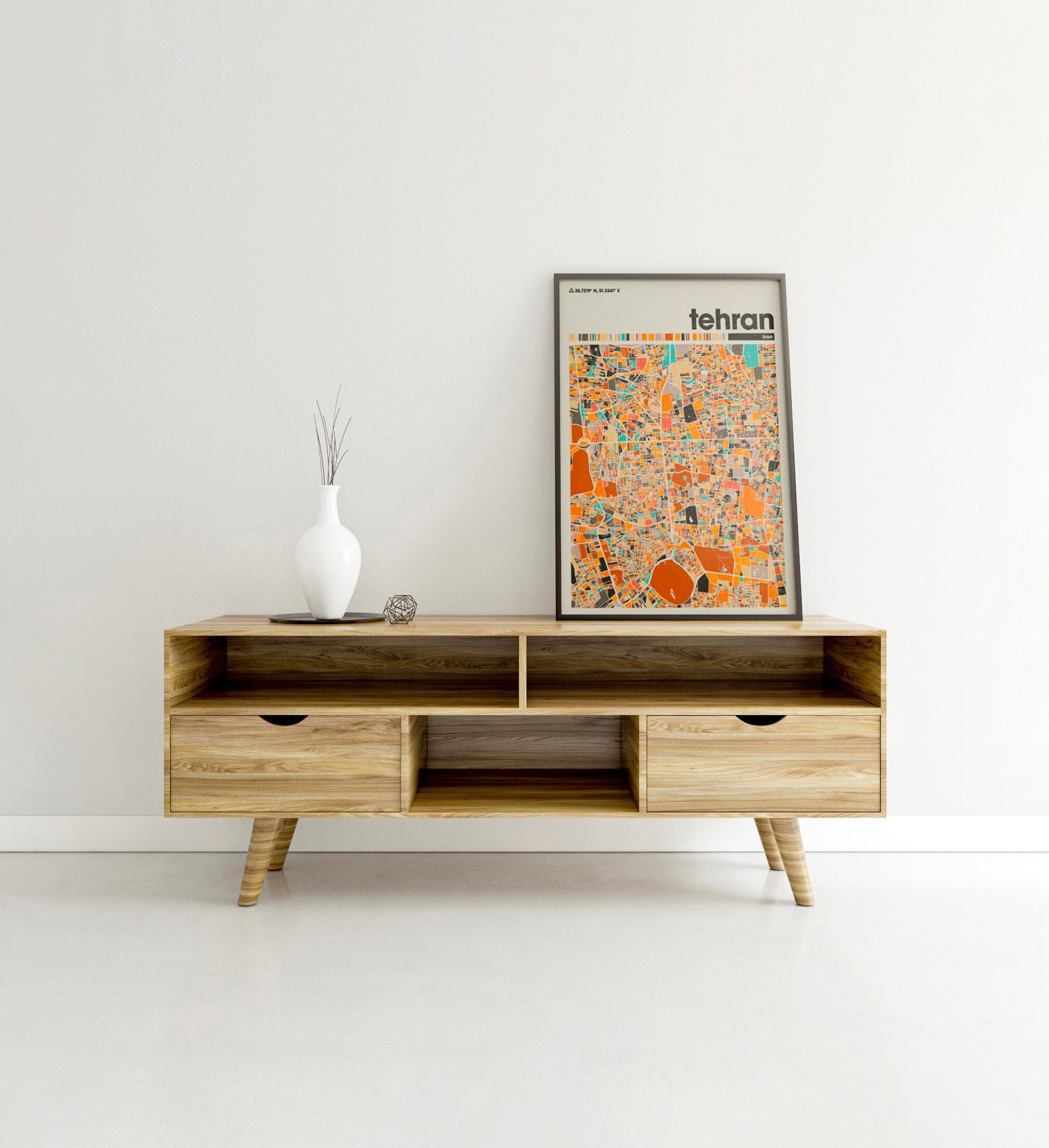 Tehran Colorful Map, City of Tehran Map, Tehran Minimalist Map, Tehran ...