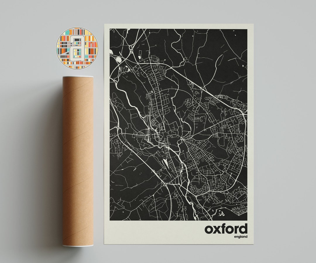 Oxford Map, Oxford Map Print, Minimalist Map, England Print, United ...