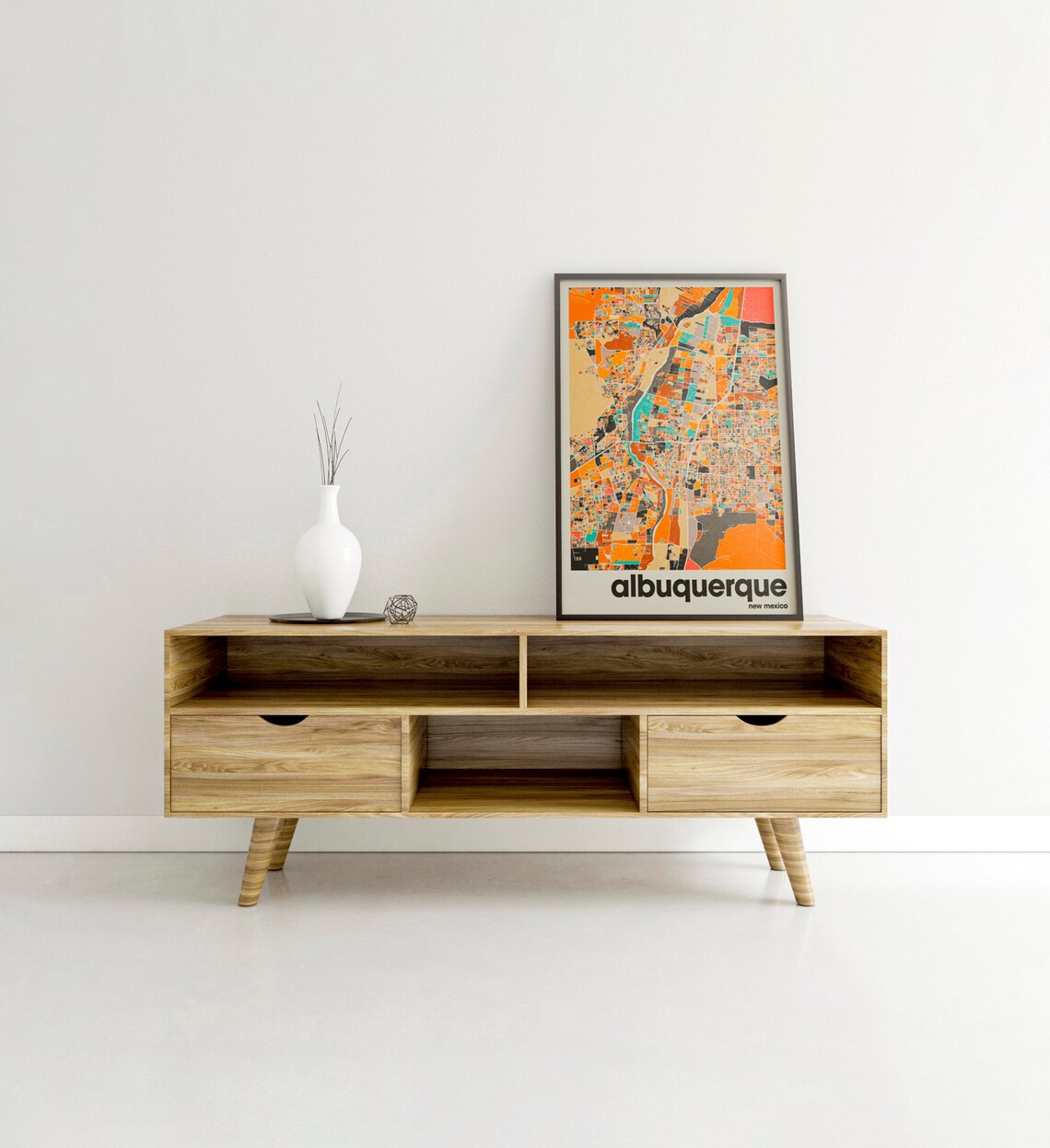 Albuquerque Map Print, Colorful Map, Minimalist Albuquerque Print, New ...