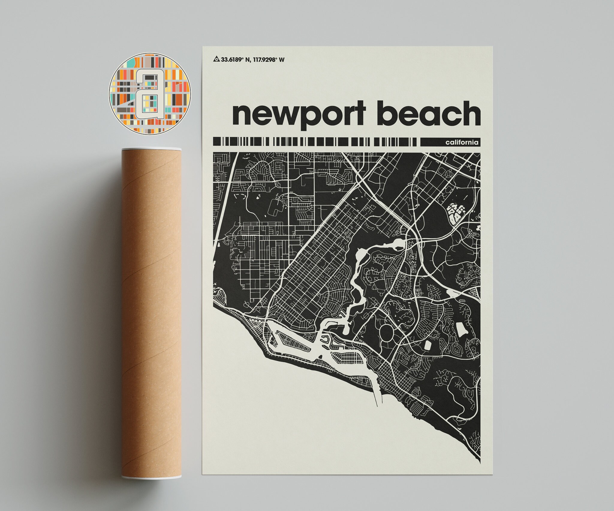 Newport Beach Map, Newport Beach Map Print, Minimalist Map, California ...