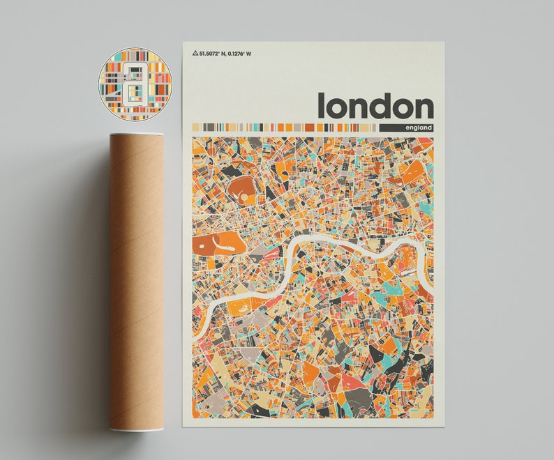 London Map London Map Print Minimalist Map England Print - Etsy