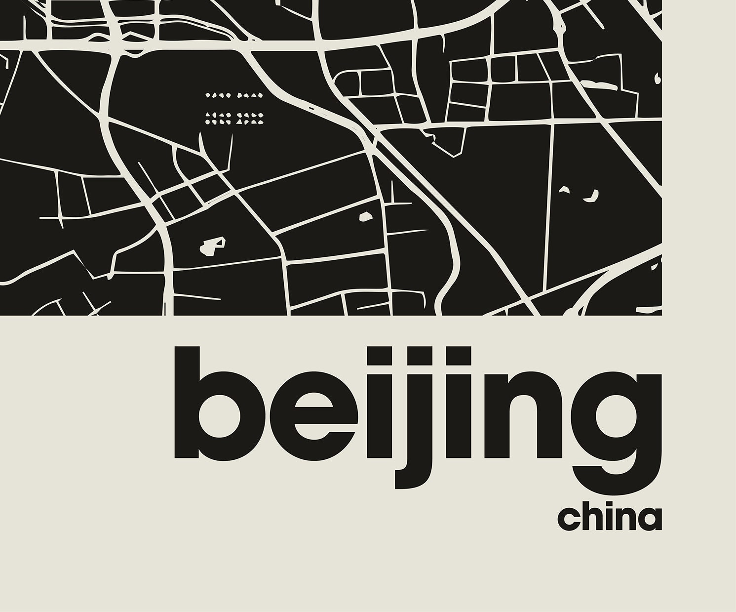 Mapa colorido de Beijing, Mapa de la ciudad de Beijing, Mapa ...