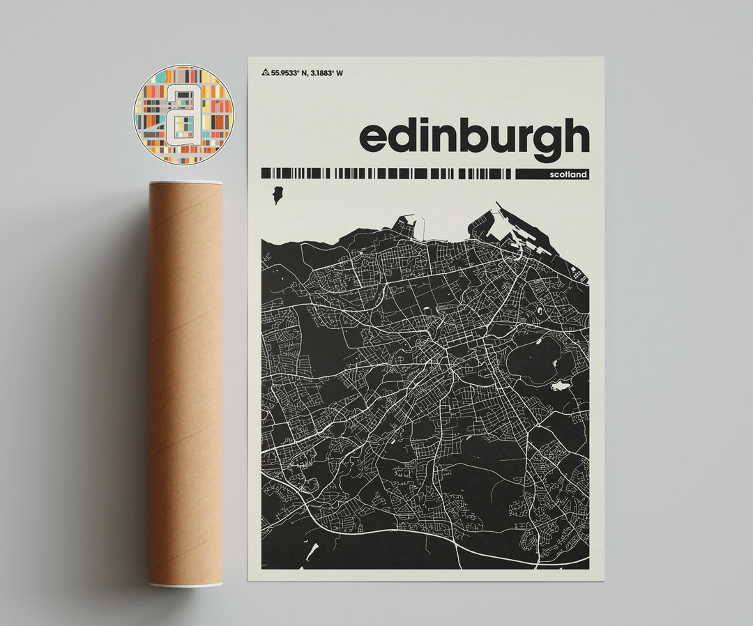 Edinburgh City Map, Scotland City Map, Minimalist City Map, Modern City ...
