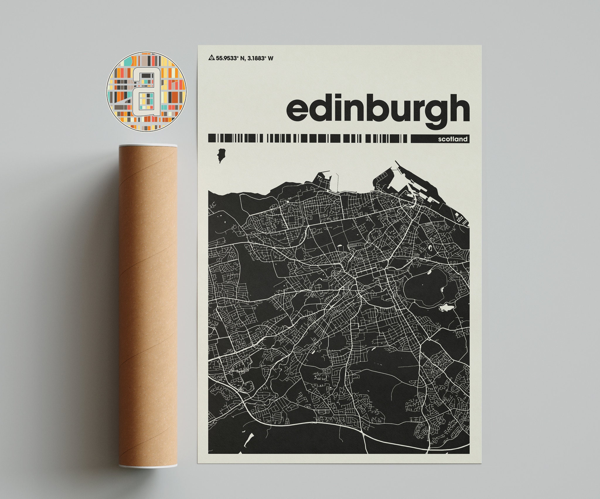 Edinburgh City Map Scotland City Map Minimalist City Map - Etsy