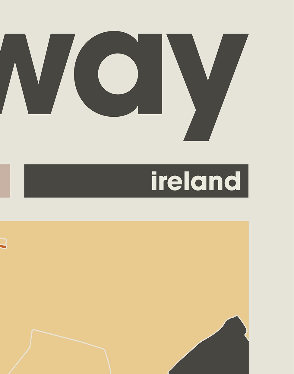Galway, Colorful Map, City of Galway Map, Galway Minimalist Map, Galway ...