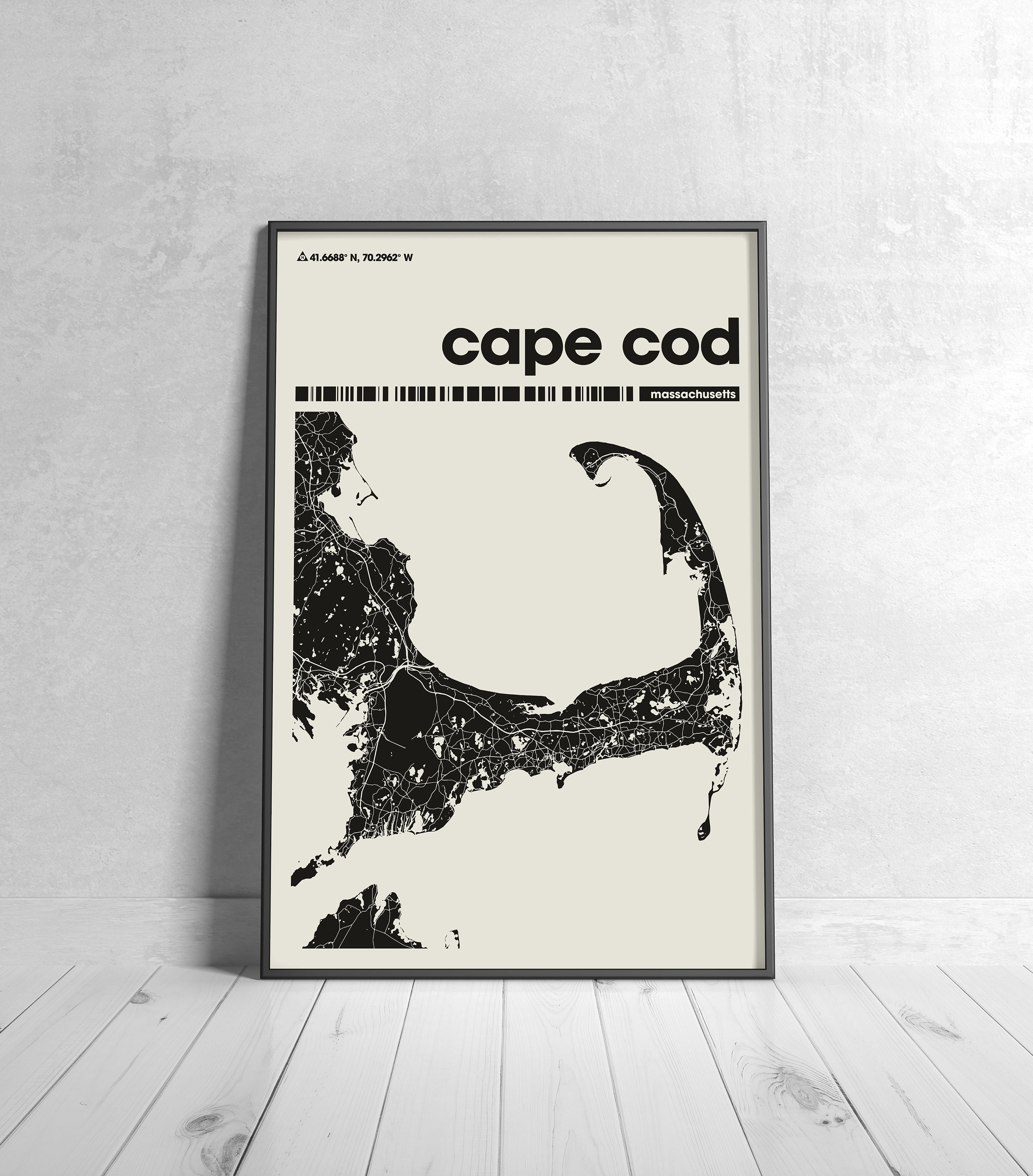Cape Cod City Map Massachusetts City Map Minimalist City - Etsy