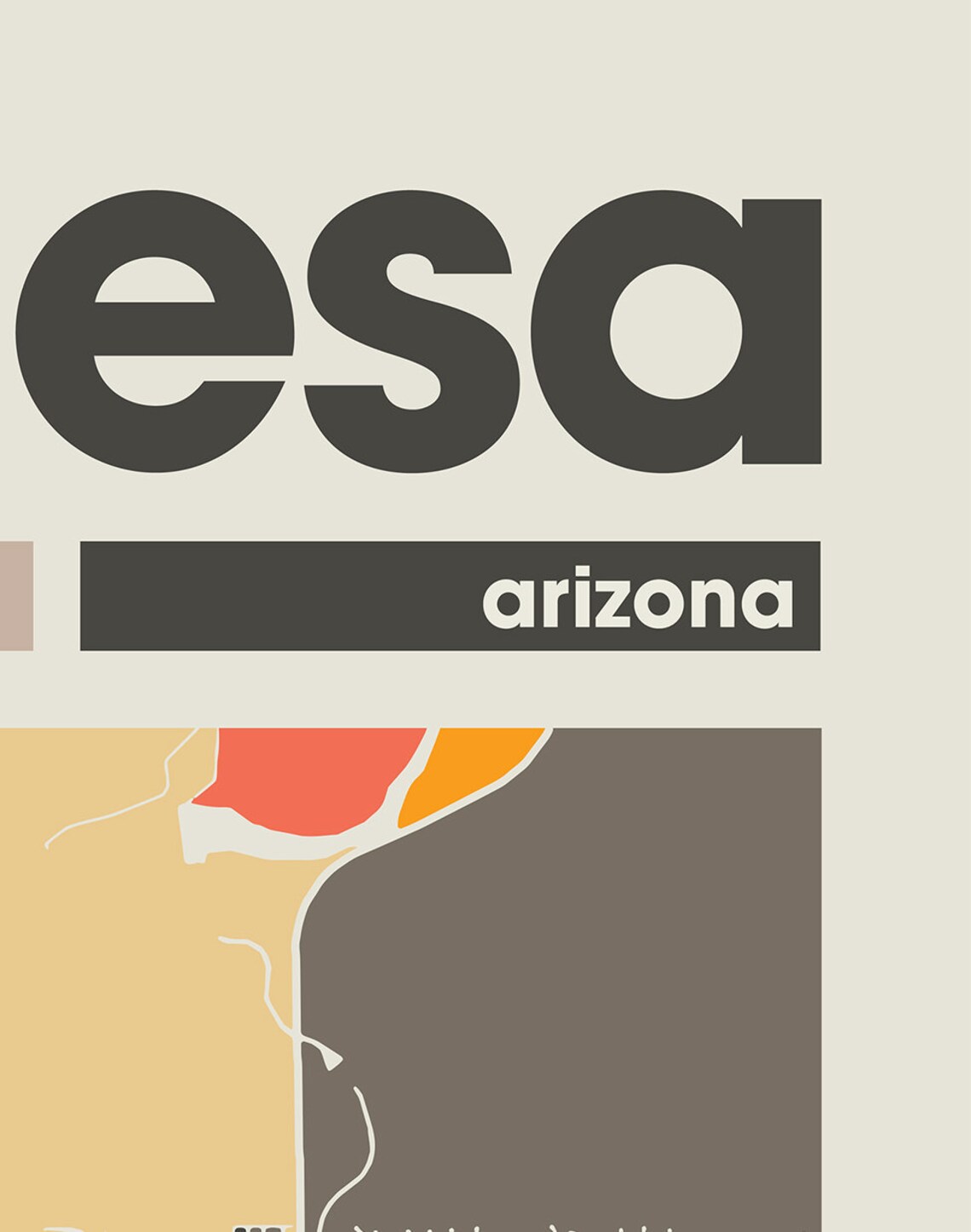 Mesa Colorful Map, City of Mesa Map, Mesa Minimalist Map, Mesa Print ...