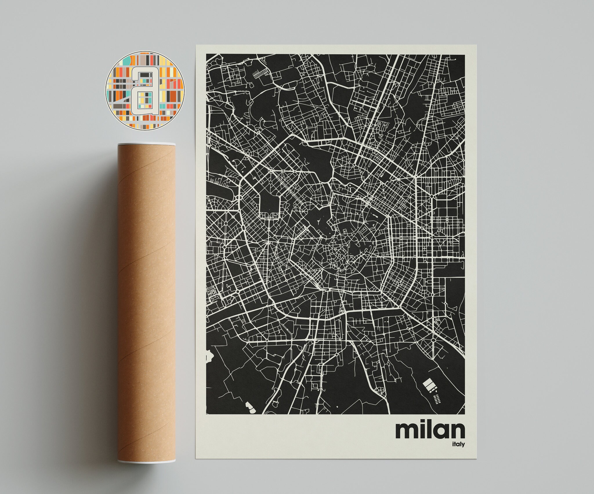 Milan City Map, Italy City Map, Minimalist City Map, Modern City Map ...