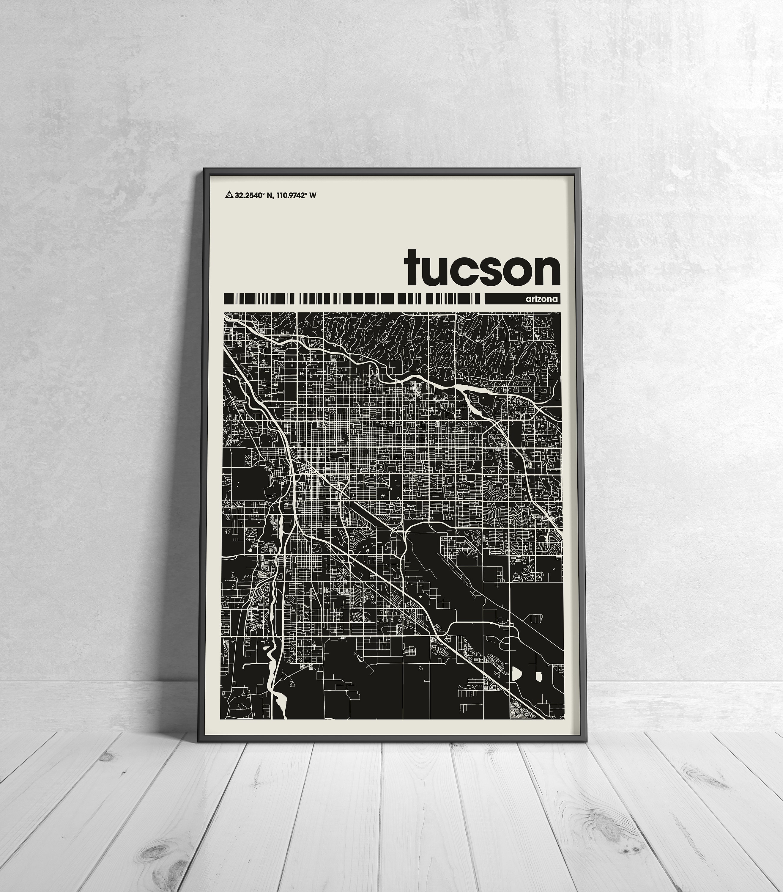 Tucson City Map, Arizona City Map, Minimalist City Map, Modern City Map ...