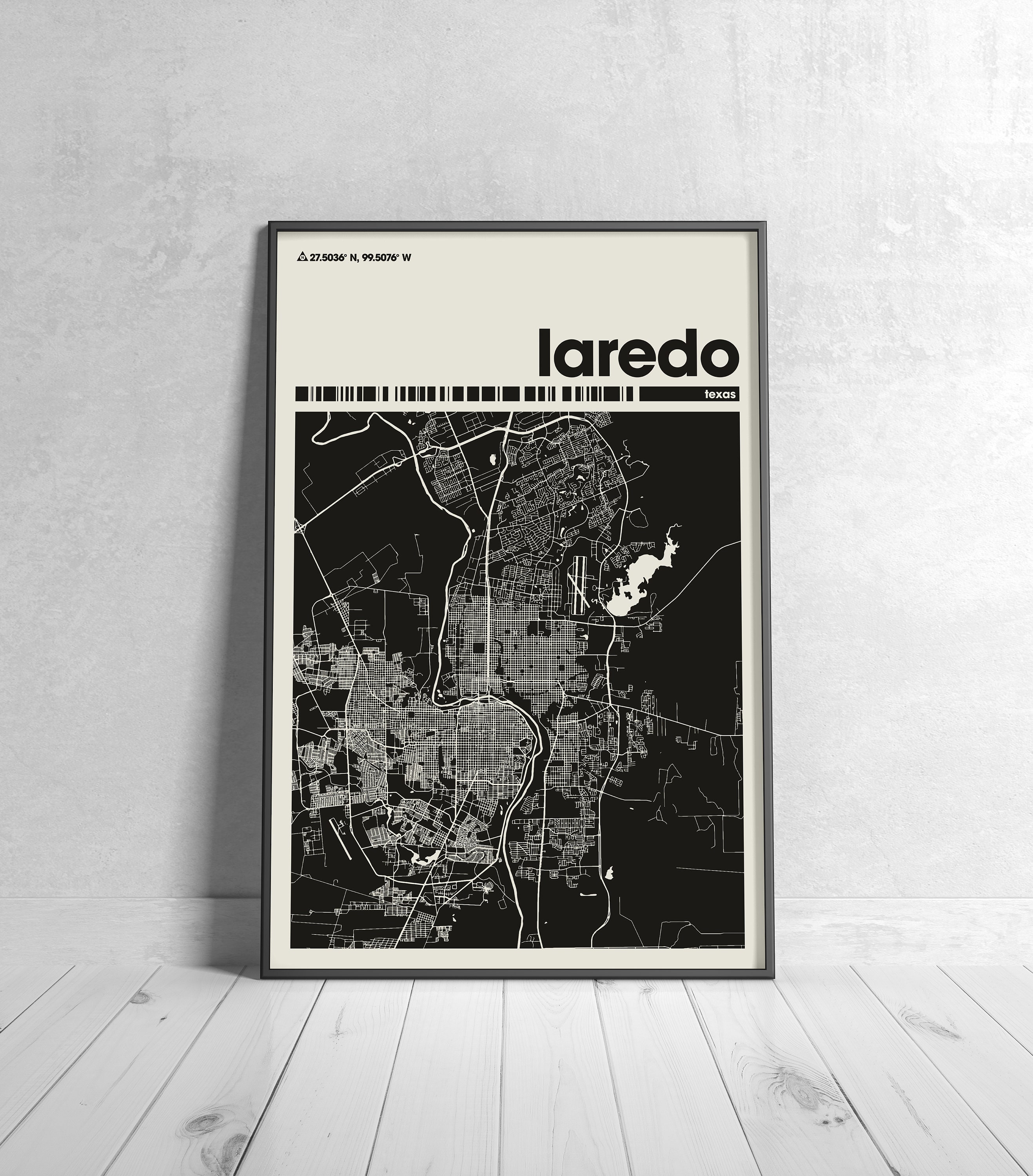 Mapa de la ciudad de Laredo Mapa de la ciudad de Texas Mapa - Etsy México
