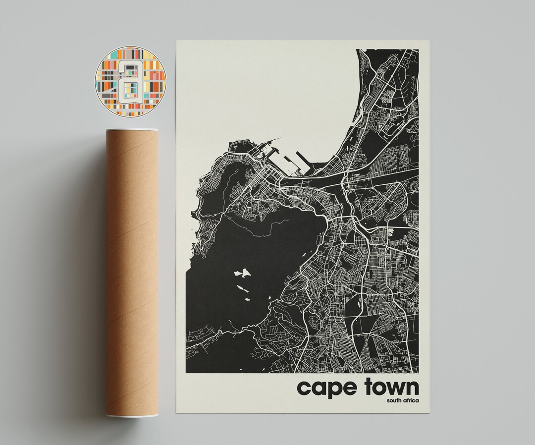 Cape Town Map, Cape Town Map Print, Minimalist Map, South Africa Print ...