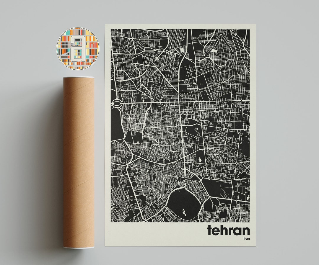 Tehran City Map, Iran City Map, Minimalist City Map, Modern City Map ...