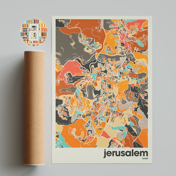 Jerusalem Map Poster - Etsy