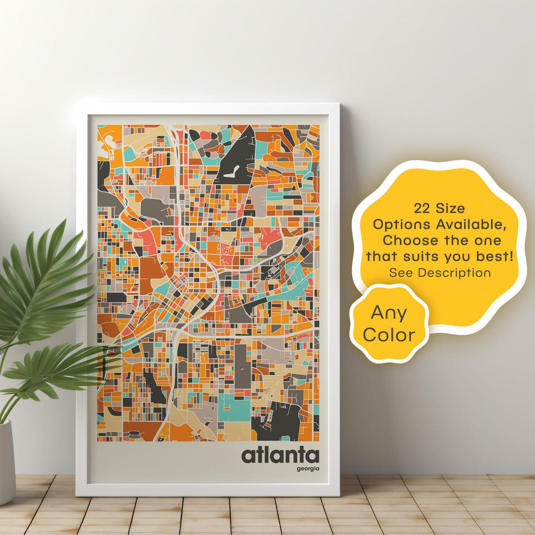 Atlanta Georgia Wall Decor - City Skyline Art, Rustic Home Wall Hanging ...