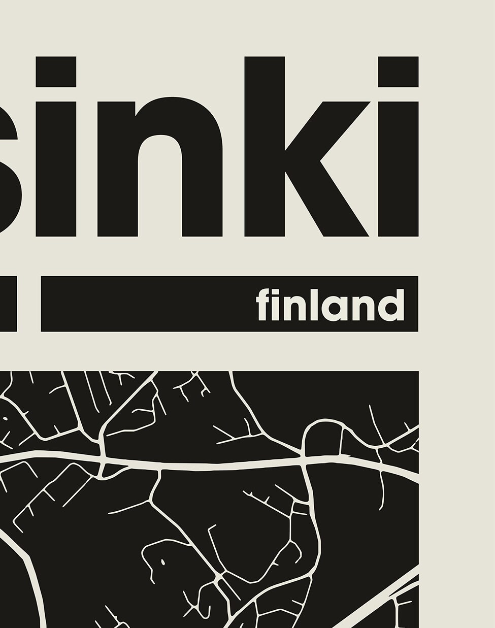 Helsinki City Map, Finland City Map, Minimalist City Map, Modern City ...