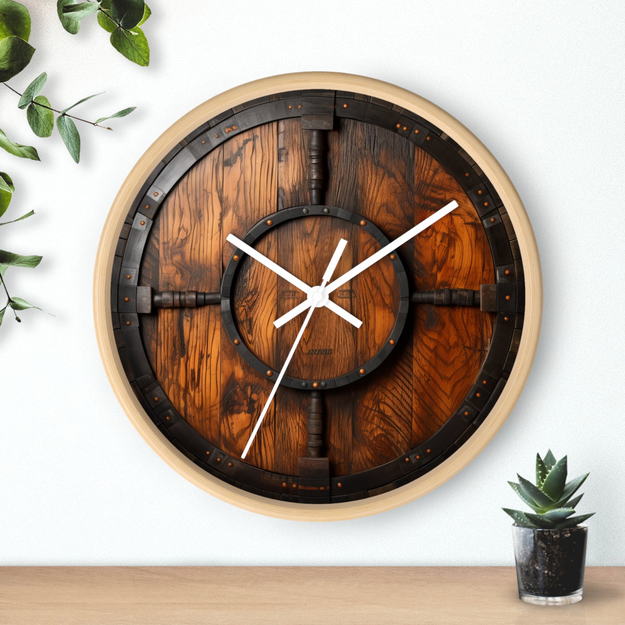 Whiskey Barrel Wall Clock, Gift for Him, Whiskey, Barrel, Drinkers ...