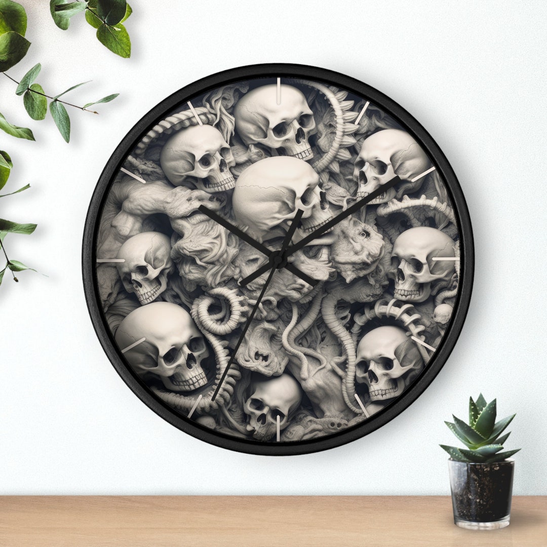 Creepy Cool Skull Clock, Macabre Gift, Skull Gift, Skull Clock, Unique ...