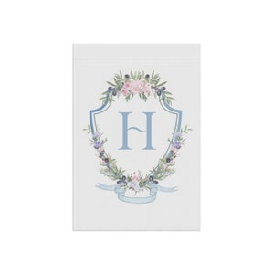 Elegant Floral Garden Banner Flag, Personalize With Family Initial ...