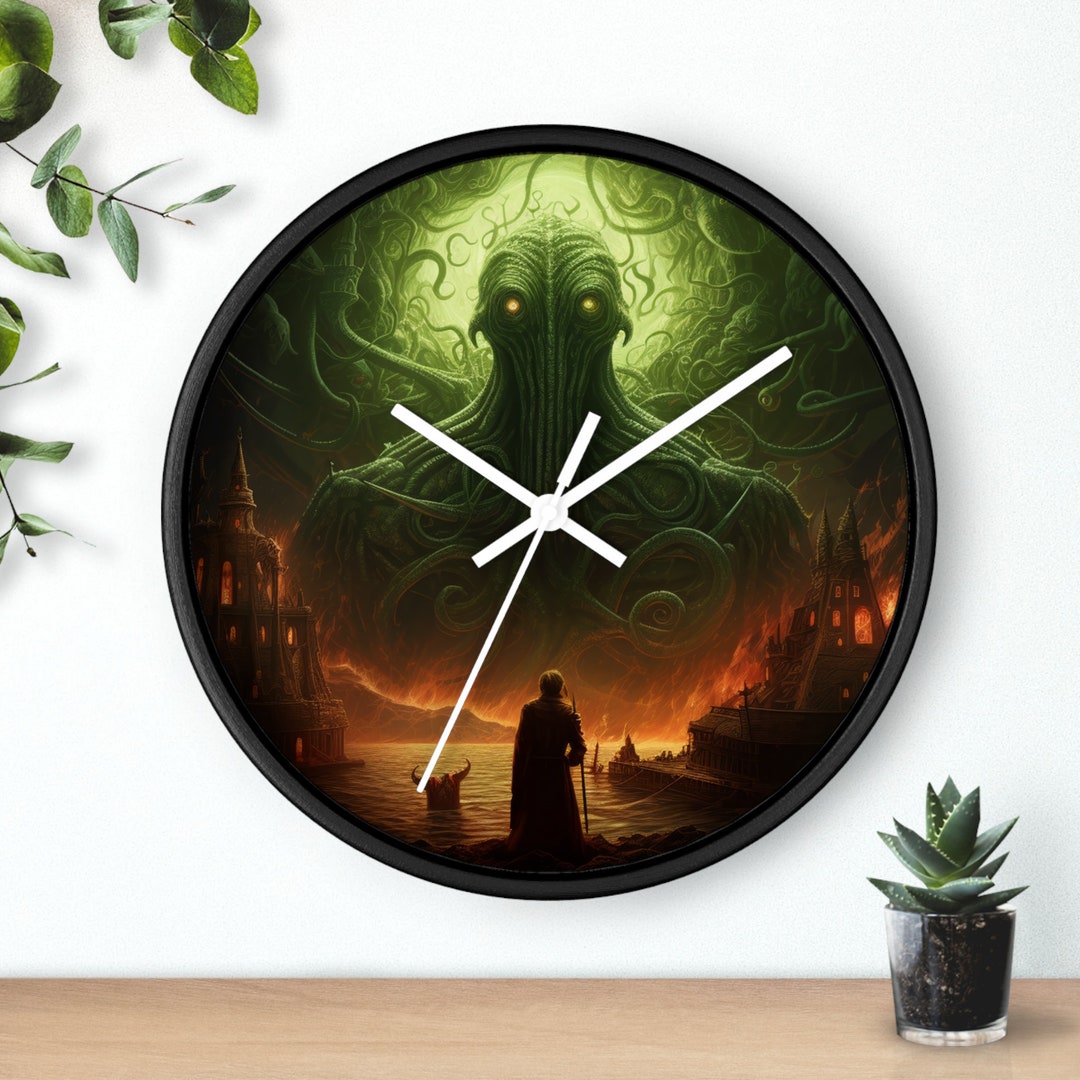 Cthulhu Inspired Horror Clock, Lovecraftian Home Decor, Classic ...