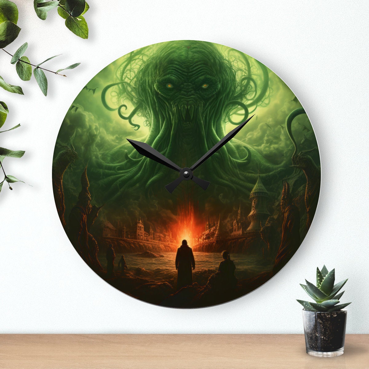 Cthulhu Inspired Horror Clock, Lovecraftian Home Decor, Classic ...