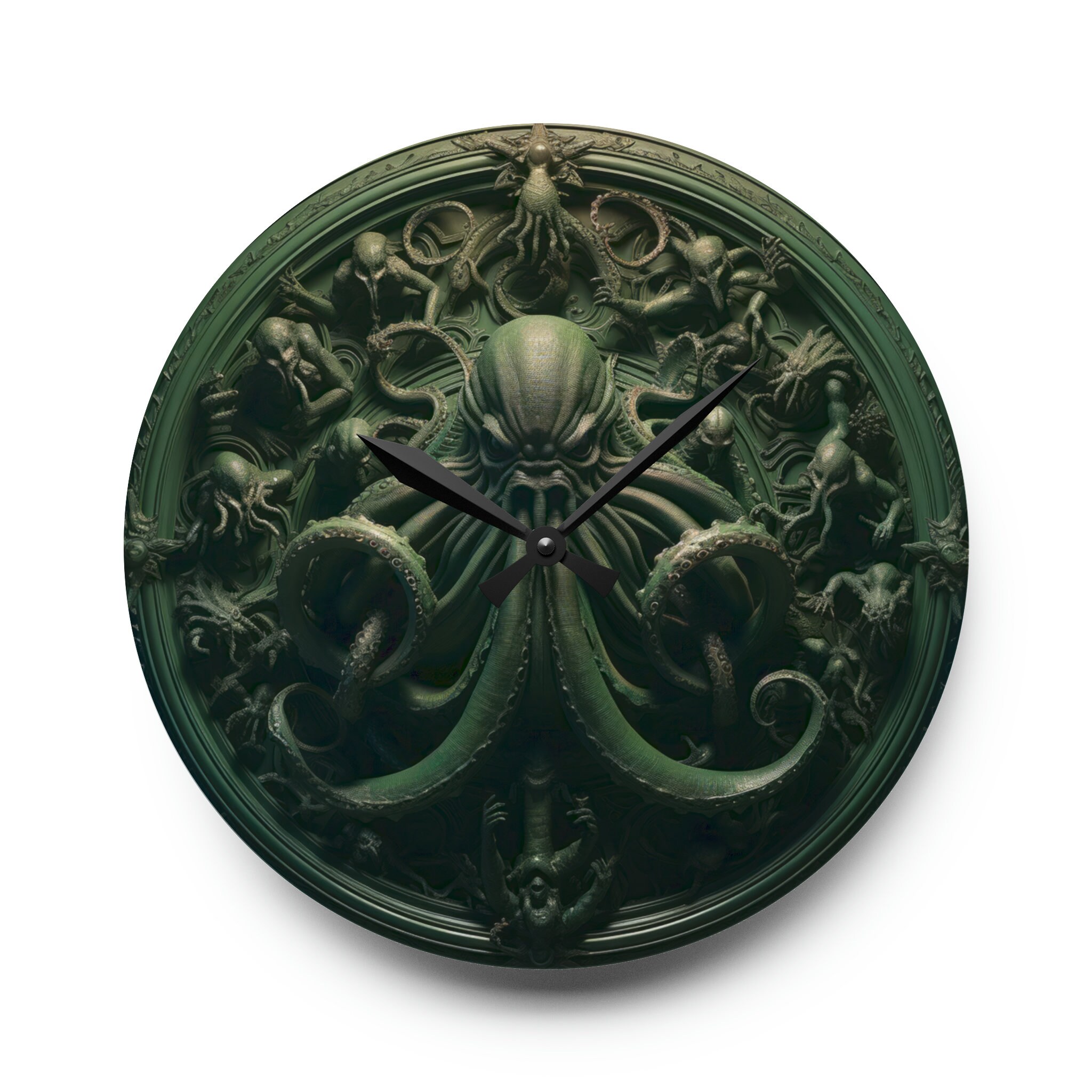 Cthulhu Inspired Horror Clock, Lovecraftian Home Decor, Classic ...