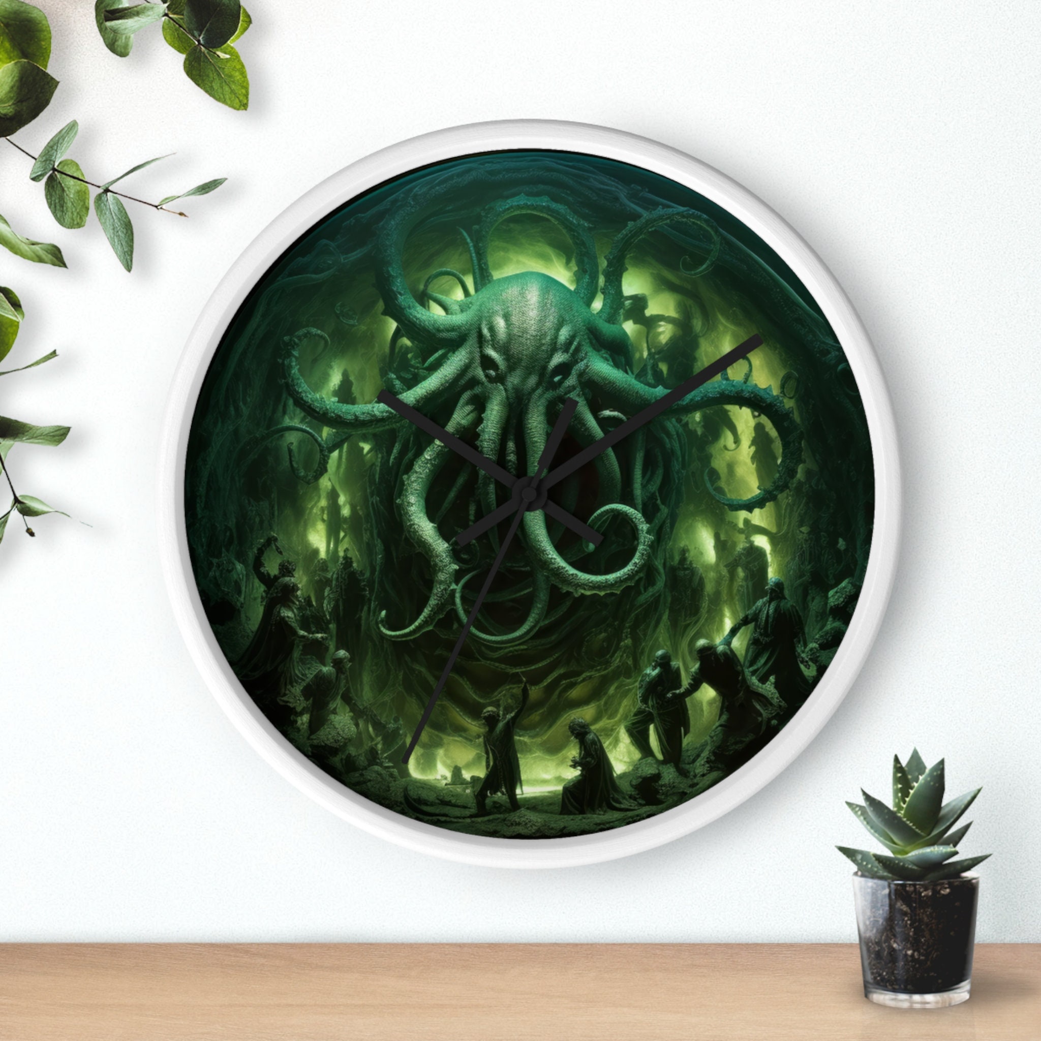 Cthulhu Inspired Horror Clock, Lovecraftian Home Decor, Classic ...