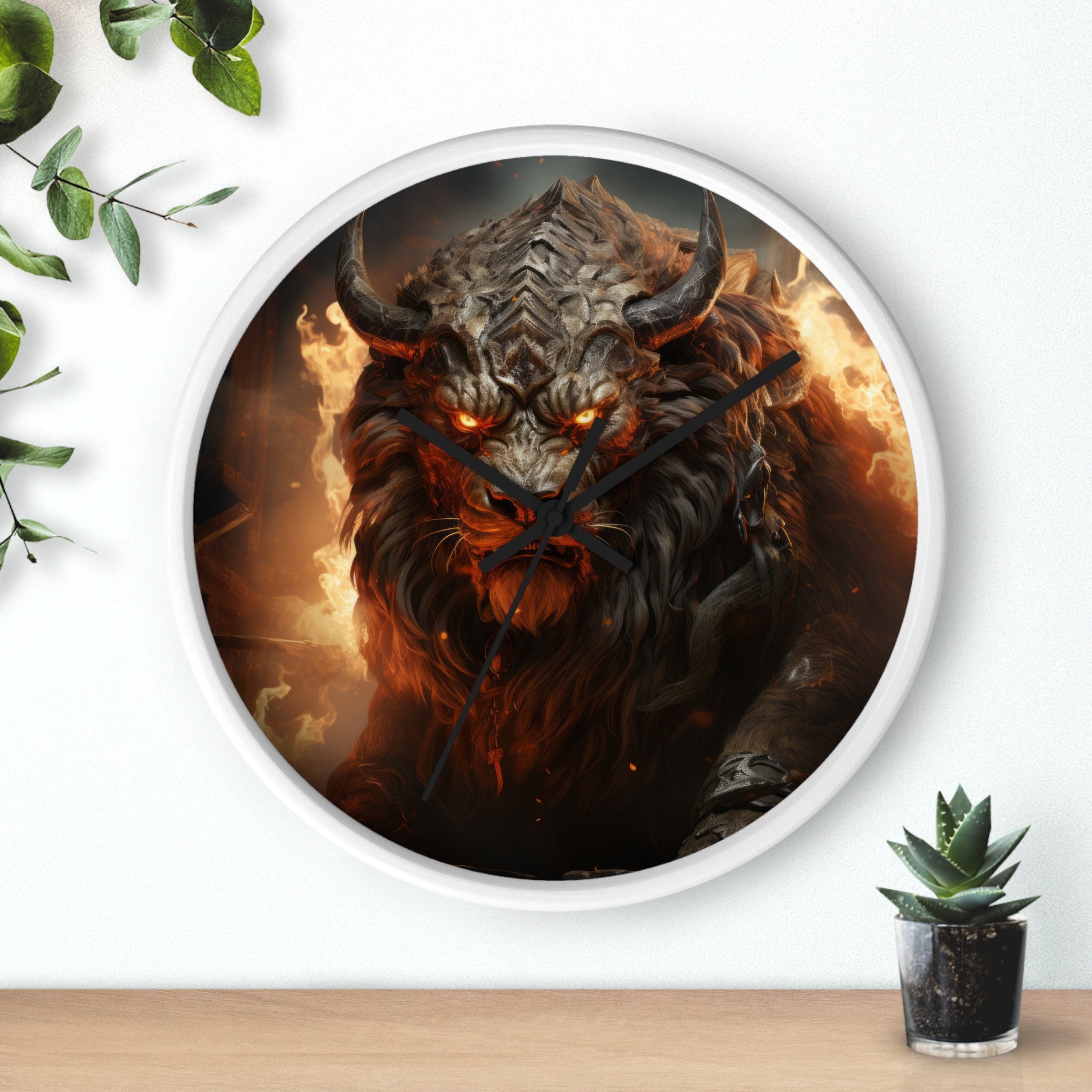 Nian Inspired Horror Clock Horror Home Decor Murderous Lion - Etsy