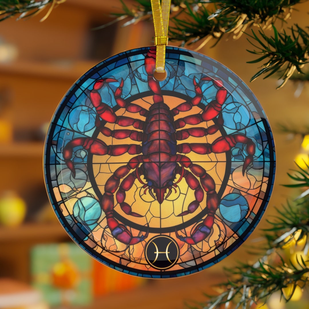 Scorpio Stained-glass Design Ornament, Stained Glass, Zodiac Ornament ...