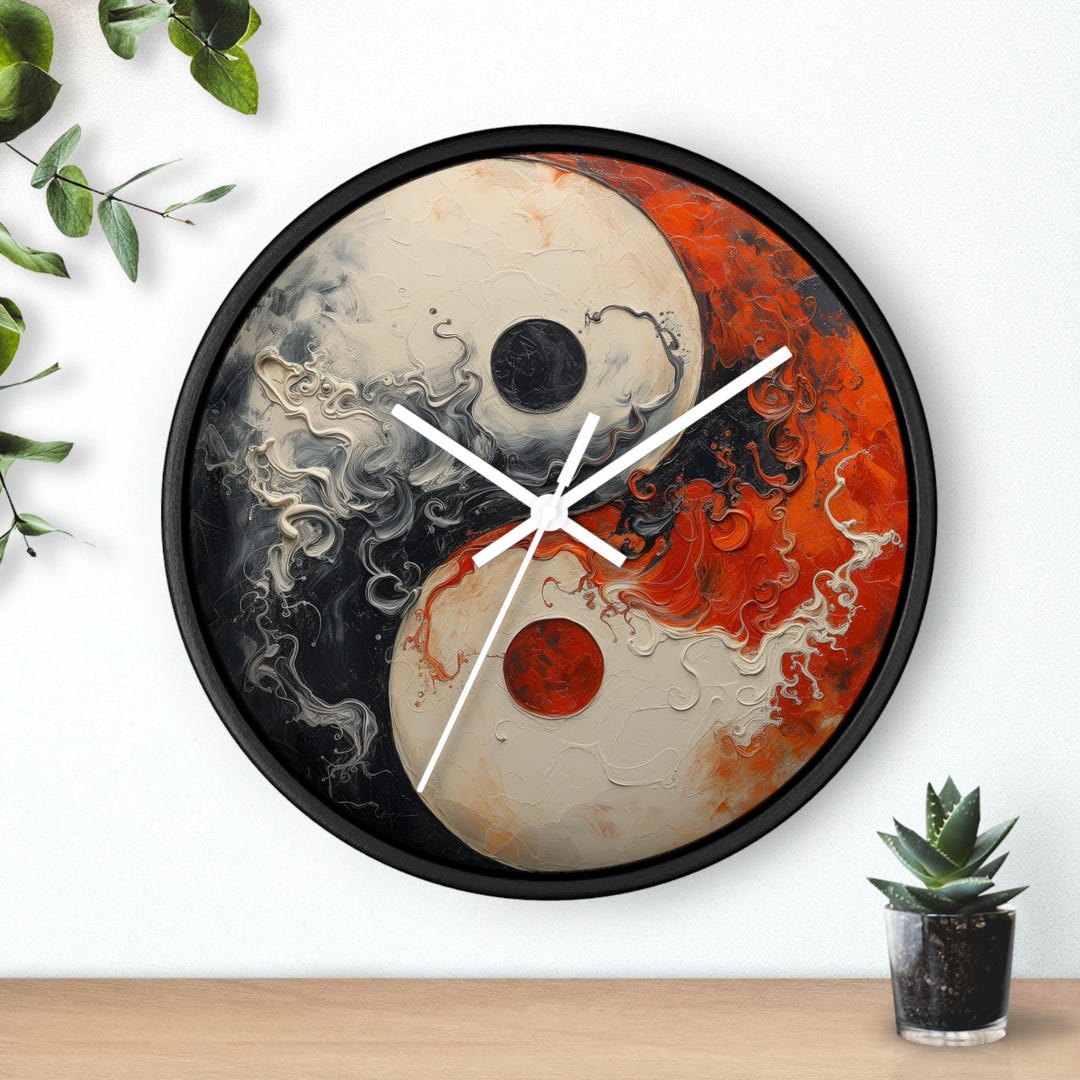 Surrealist Yin Yang Wall Clock, Unique Timepiece, Art Clock, Zen Clock ...