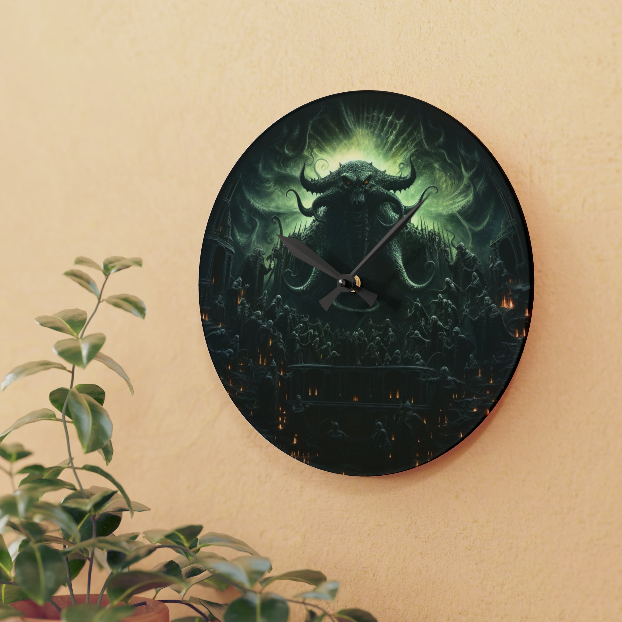 Cthulhu Inspired Horror Clock, Lovecraftian Home Decor, Classic ...