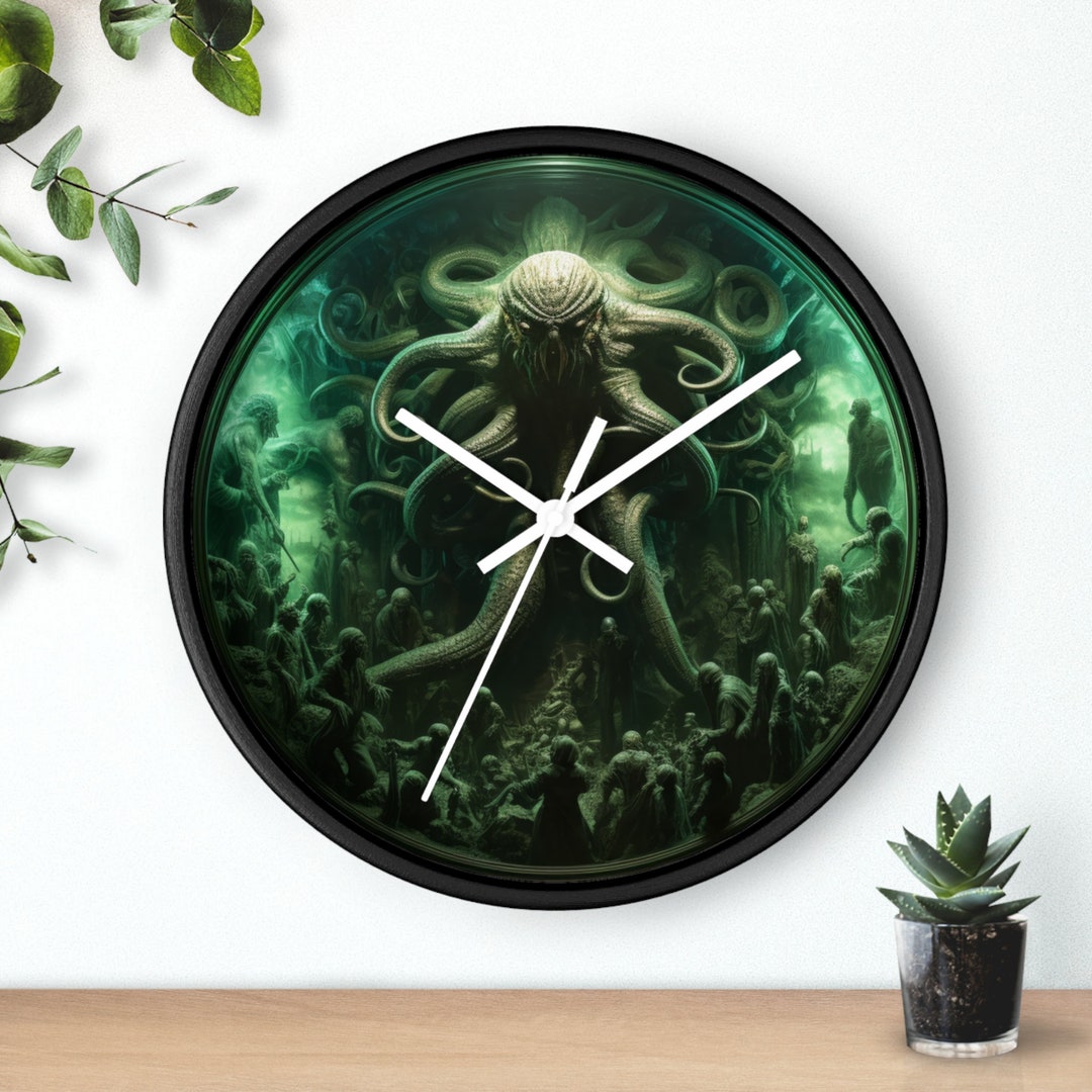 Cthulhu Inspired Horror Clock, Lovecraftian Home Decor, Classic ...