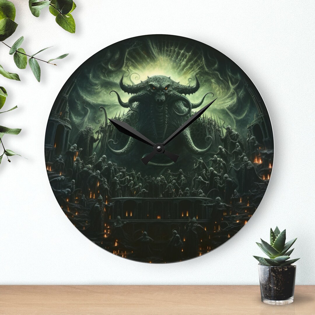 Cthulhu Inspired Horror Clock, Lovecraftian Home Decor, Classic ...