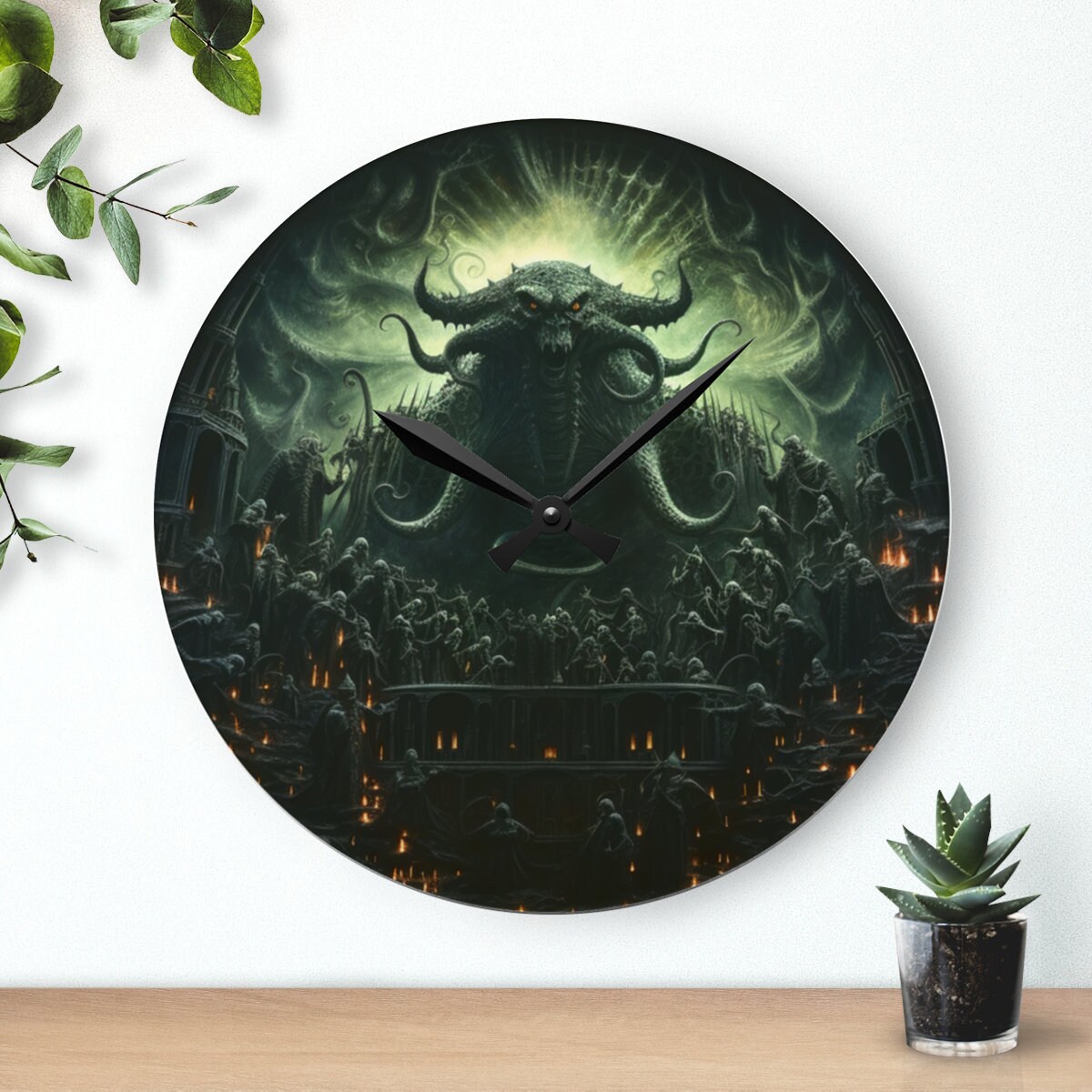 Cthulhu Inspired Horror Clock, Lovecraftian Home Decor, Classic ...