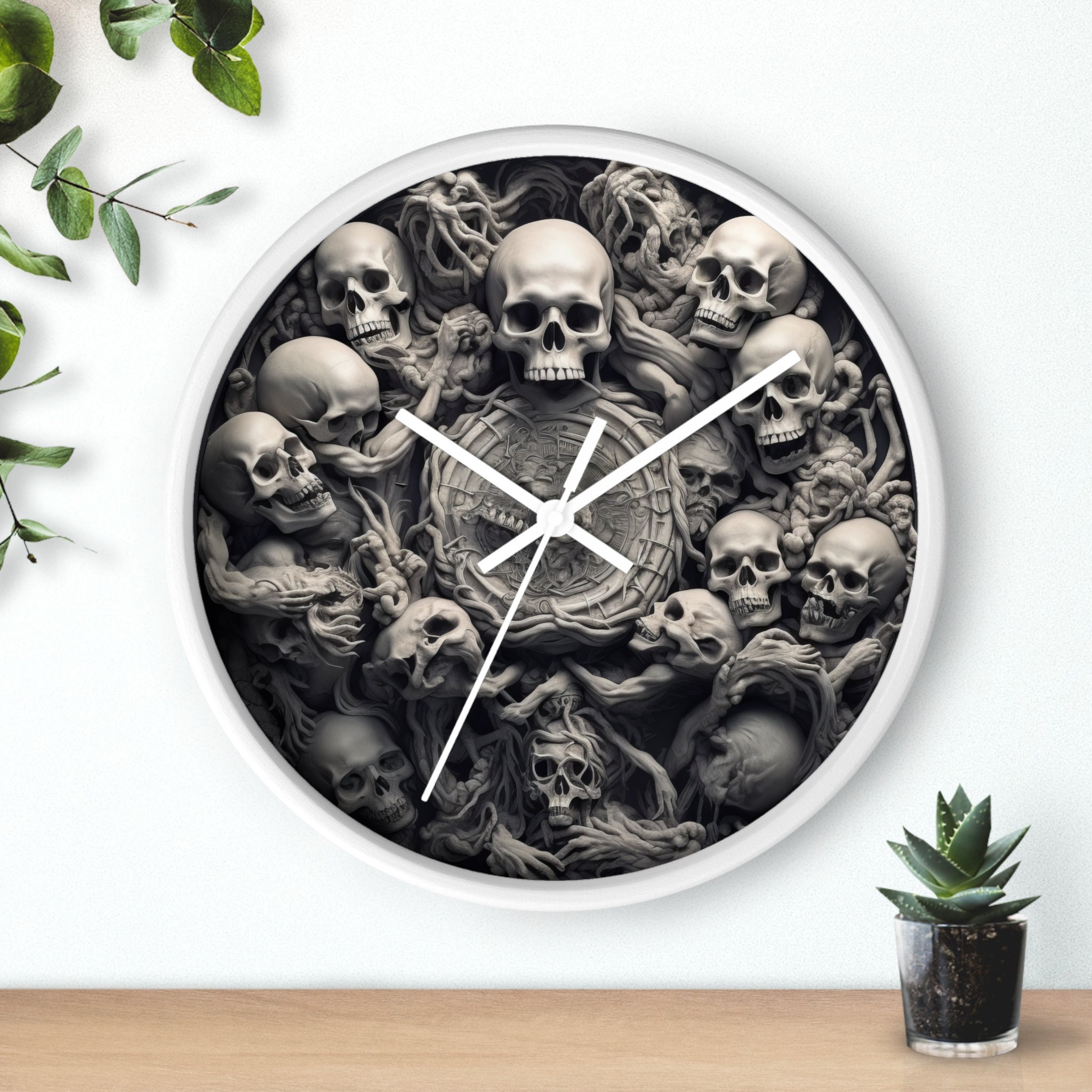 Creepy Cool Skull Clock, Macabre Gift, Skull Gift, Skull Clock, Unique ...