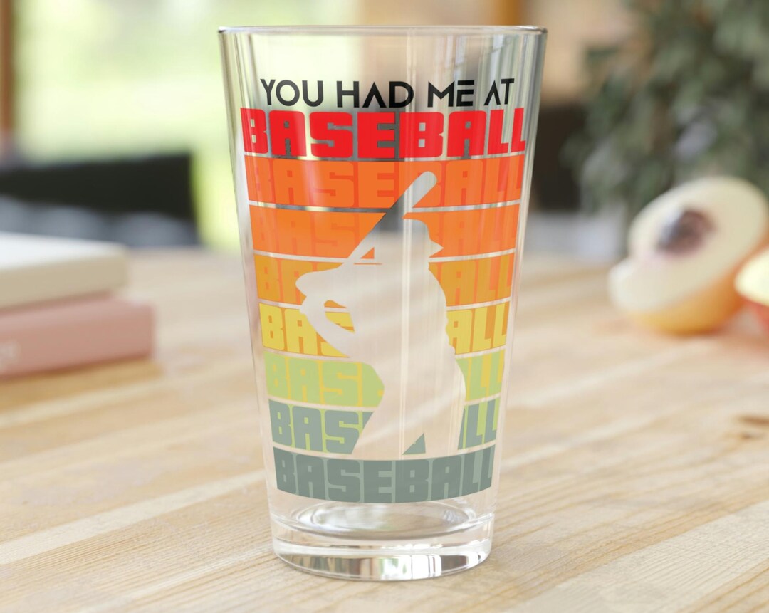 Baseball Colorful Pint Glass, Drinking, Sports Glass, Summer Time ...