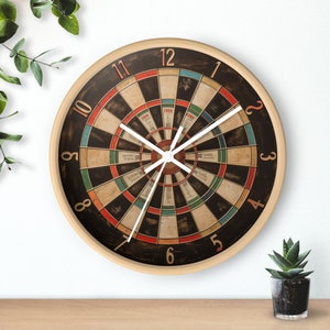 Retro Dartboard Clock, Dart Gifts, Bar Gifts, Dart Board, Gifts for Him ...