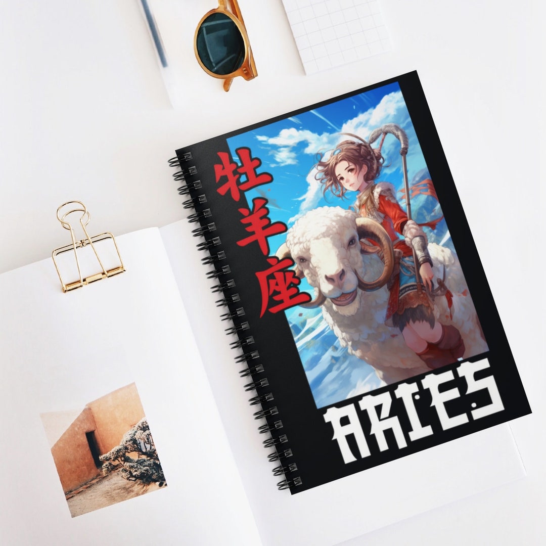 Aries Manga Inspired Notebook, Aries Notebook, Manga Notebook, Zodiac ...
