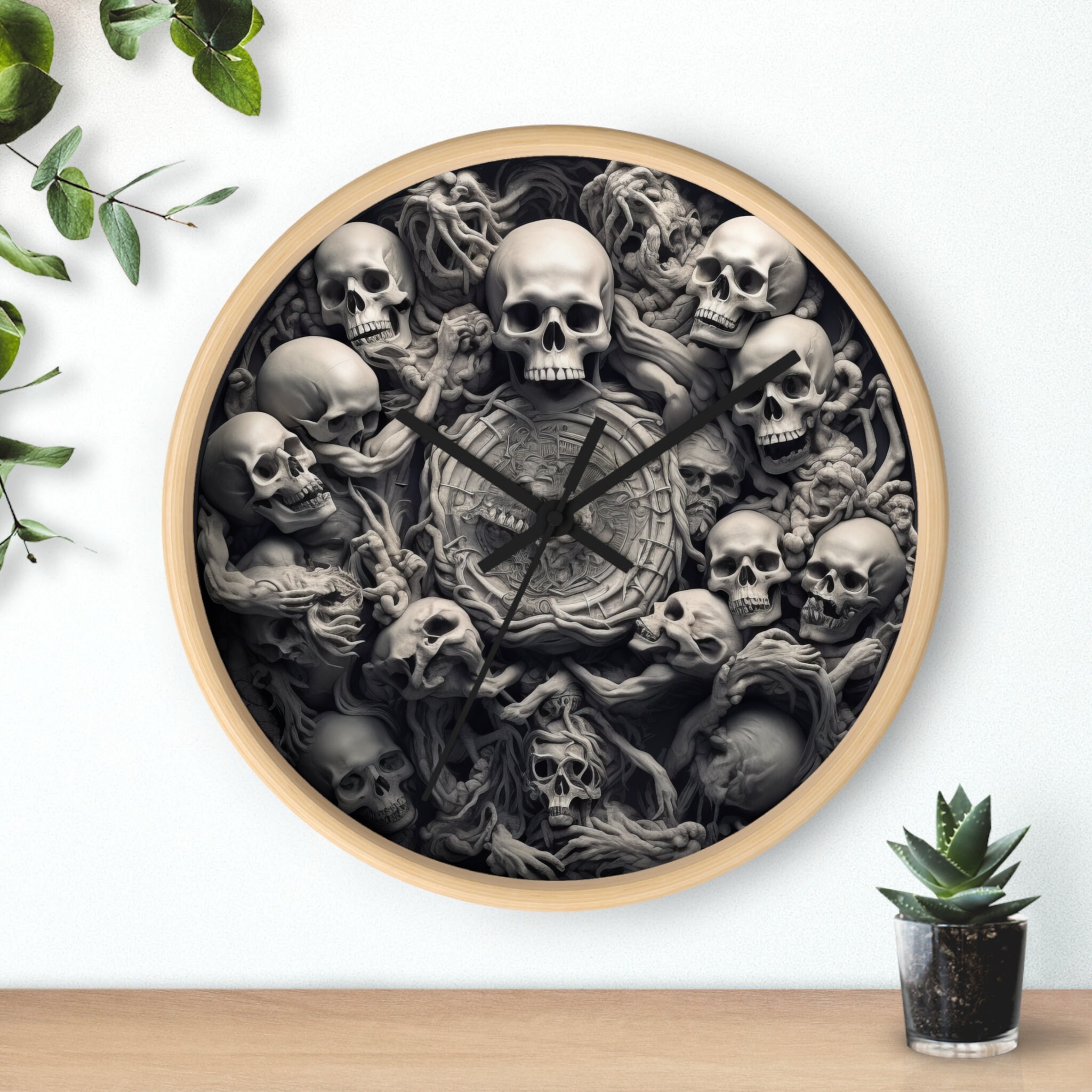 Creepy Cool Skull Clock, Macabre Gift, Skull Gift, Skull Clock, Unique ...
