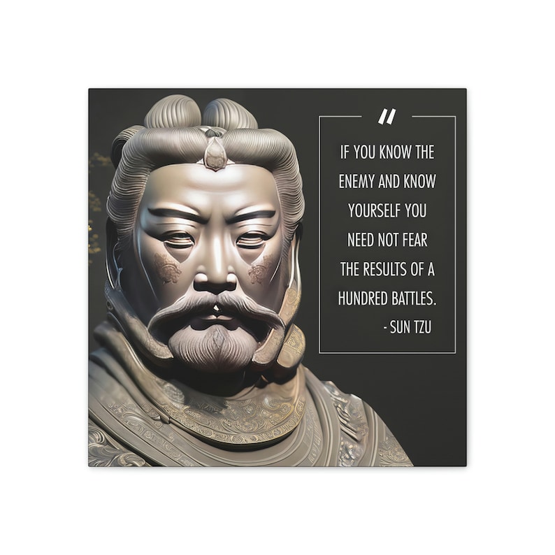Sun Tzu Quote, Art of War, If You Know the Enemy, Quote Canvas, History ...