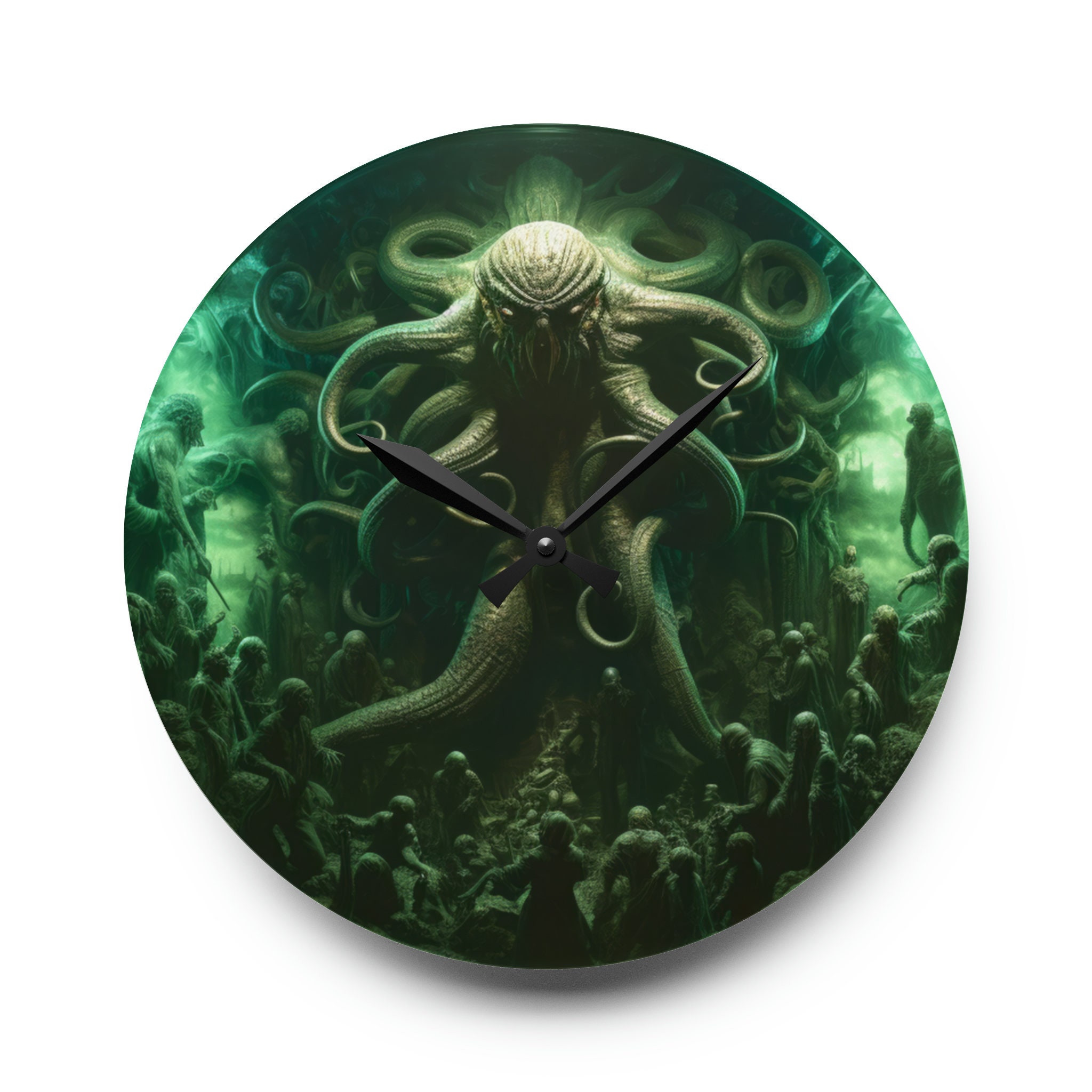 Cthulhu Inspired Horror Clock, Lovecraftian Home Decor, Classic ...
