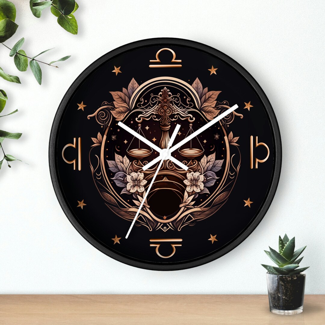 Libra Zodiac Wall Clock, Zodiac Gifts Birthday Gift, Wall Clock, Libra ...