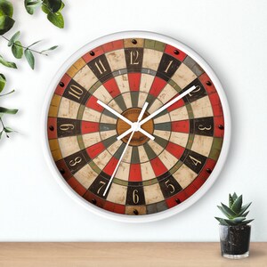 Retro Dartboard Clock, Dart Gifts, Bar Gifts, Dart Board, Gifts for Him ...