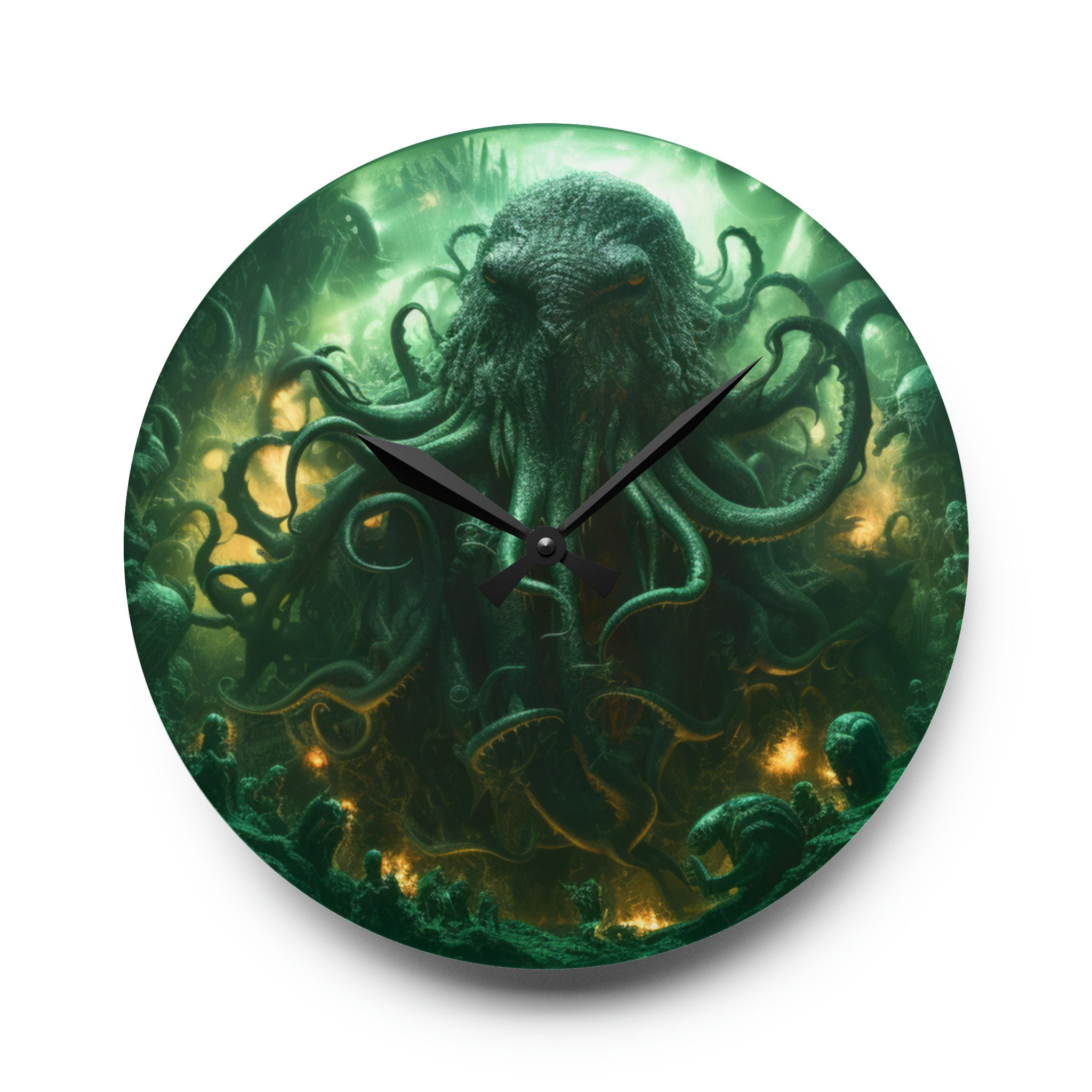 Cthulhu Inspired Horror Clock, Lovecraftian Home Decor, Classic ...