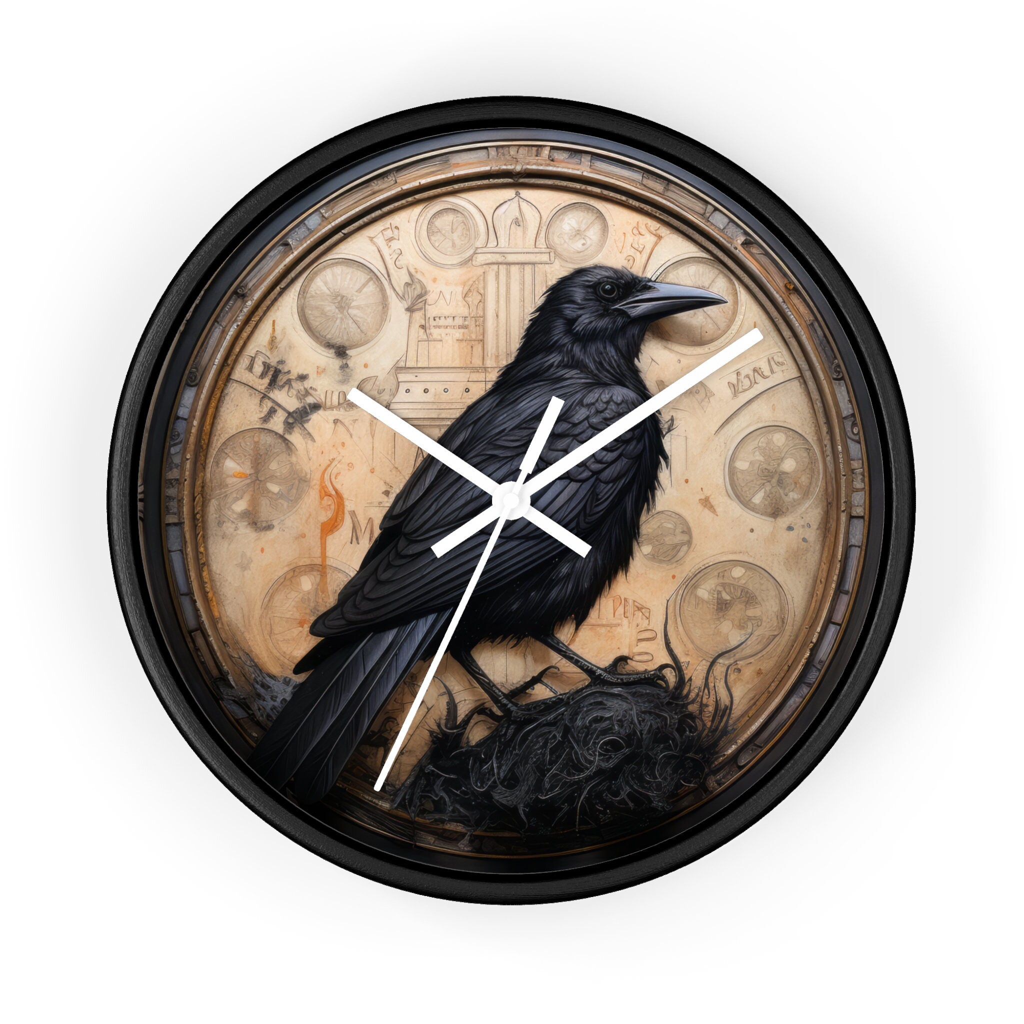 Raven Horror Clock, Edgar Allen Poe Home Decor, Classic Horror Gift ...