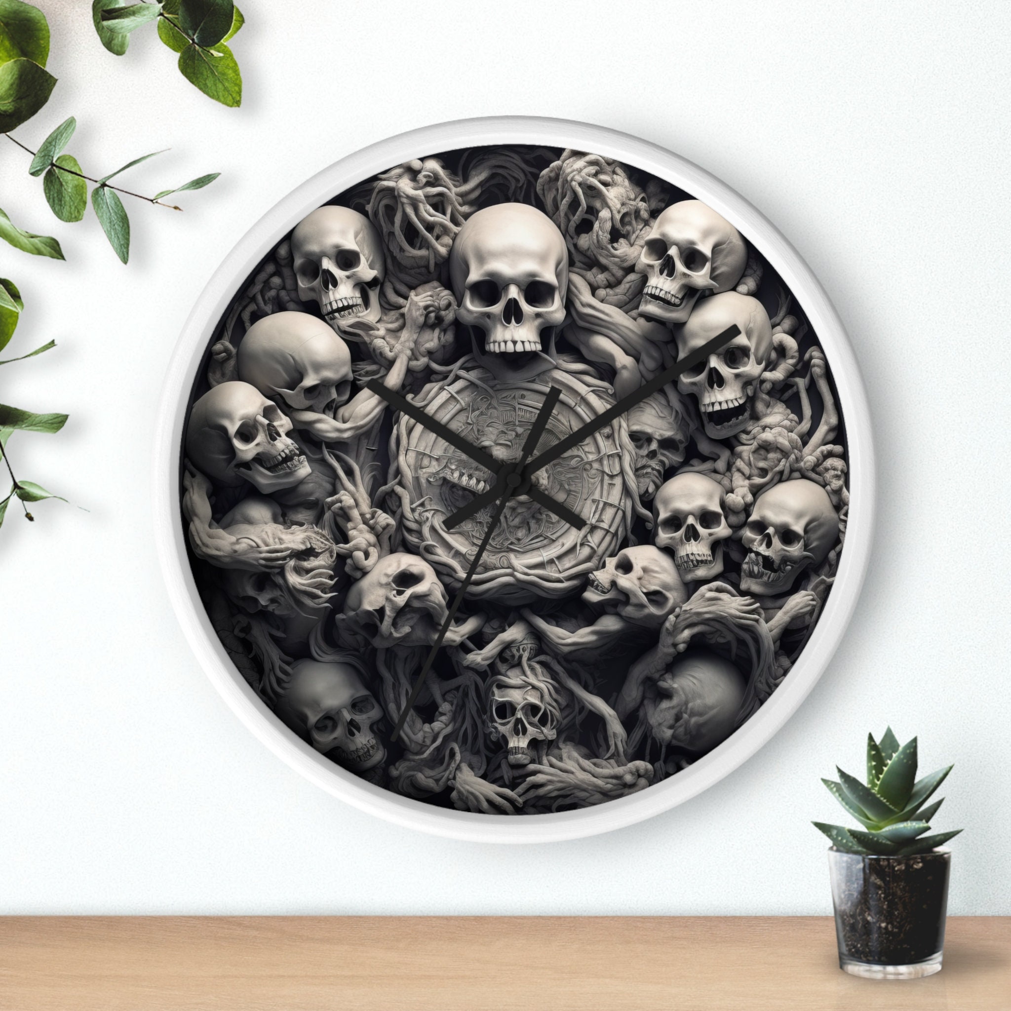 Creepy Cool Skull Clock, Macabre Gift, Skull Gift, Skull Clock, Unique ...